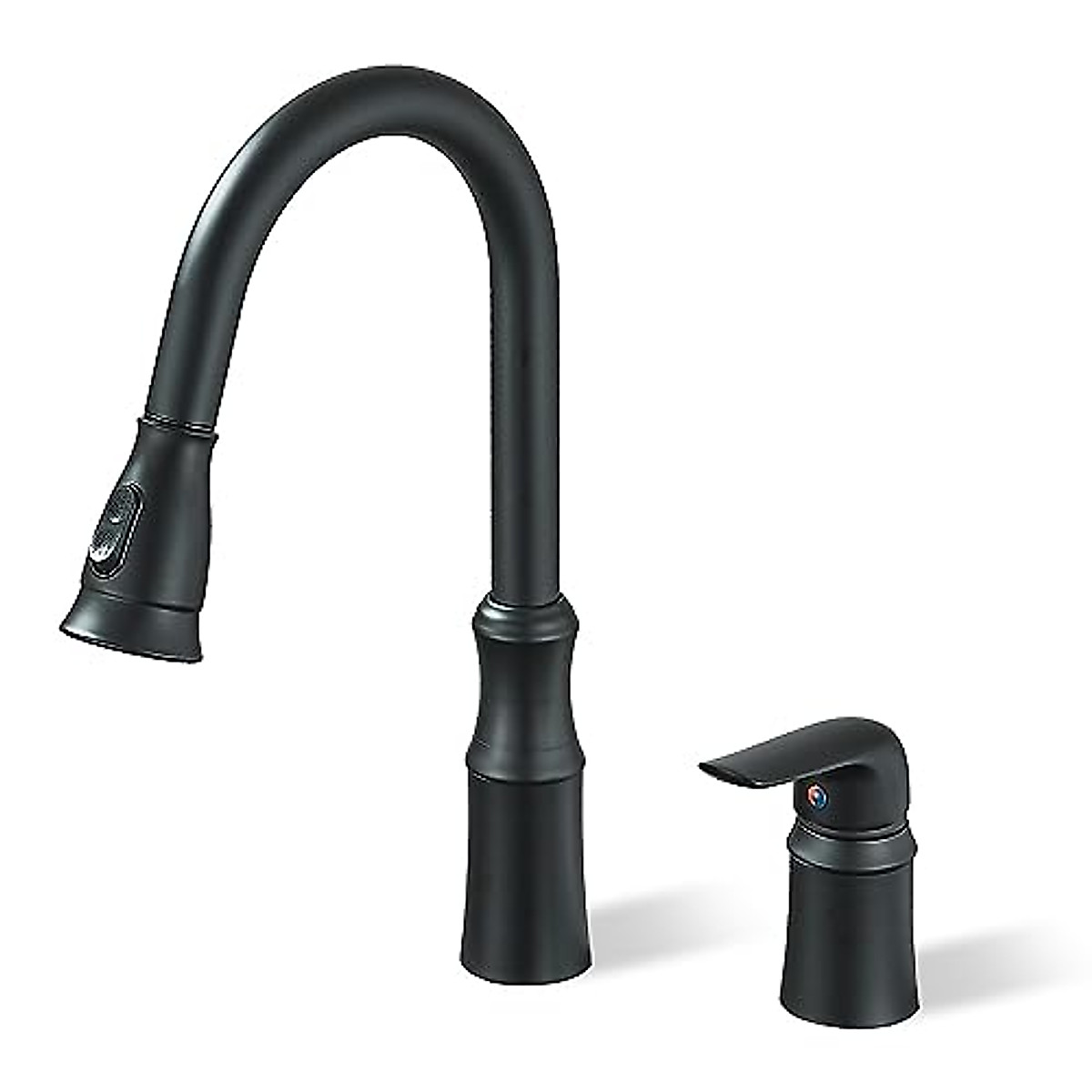 Oulantron High Arc Pull Down Sprayer Kitchen Faucet Single Handle Kitchen Faucets 2 Hole Matte Black Commercial Kitchen Sink Faucet Pull Out Kitchen Sink Faucet