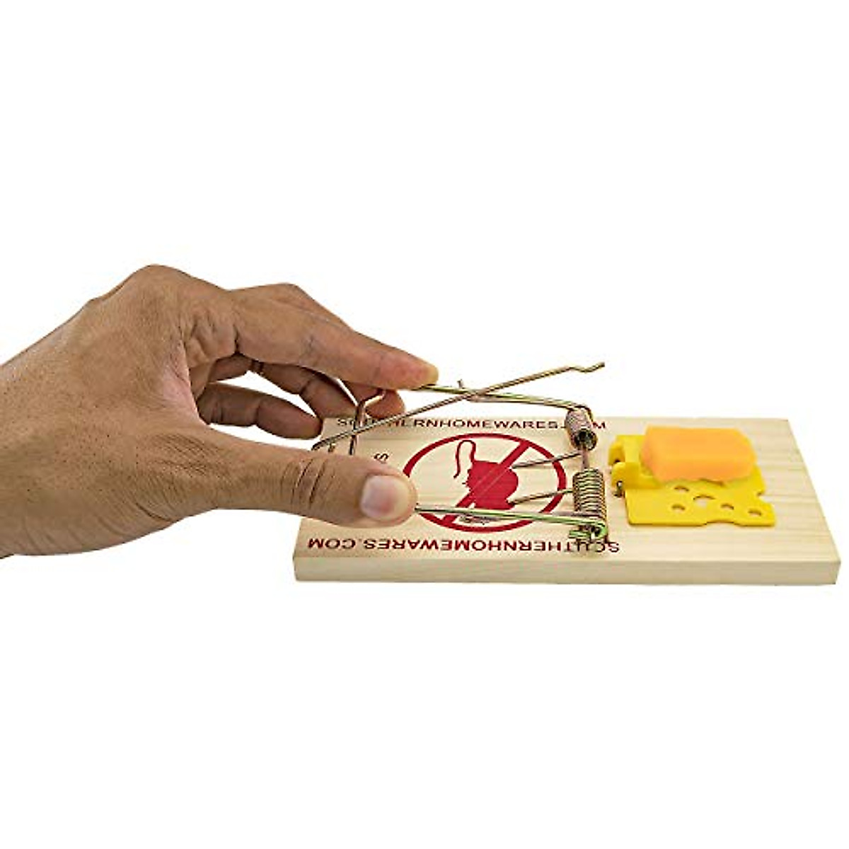 Southern Homewares Wooden Snap Rat Trap Spring Action with Expanded Cheese Shaped Trigger 5 Pack