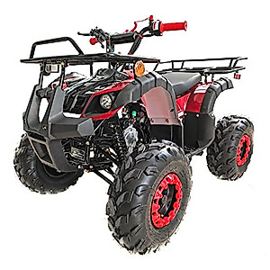 HHH 125cc ATV Quad New Upgraded 125cc with Reverse, LED Lights, Big Wide Tires with Matching Rims 4 Wheeler for Youth and Children - Color Blue Spider