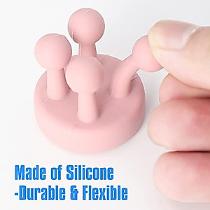 JONKEAN 6 Pcs Razor Holder for Shower Wall, Shower Hooks for Loofah, Plug Self Adhesive Hooks, Stick on Hooks for Hanging, Waterproof Damage Free Hanging Hooks for Kitchen Bathroom Office