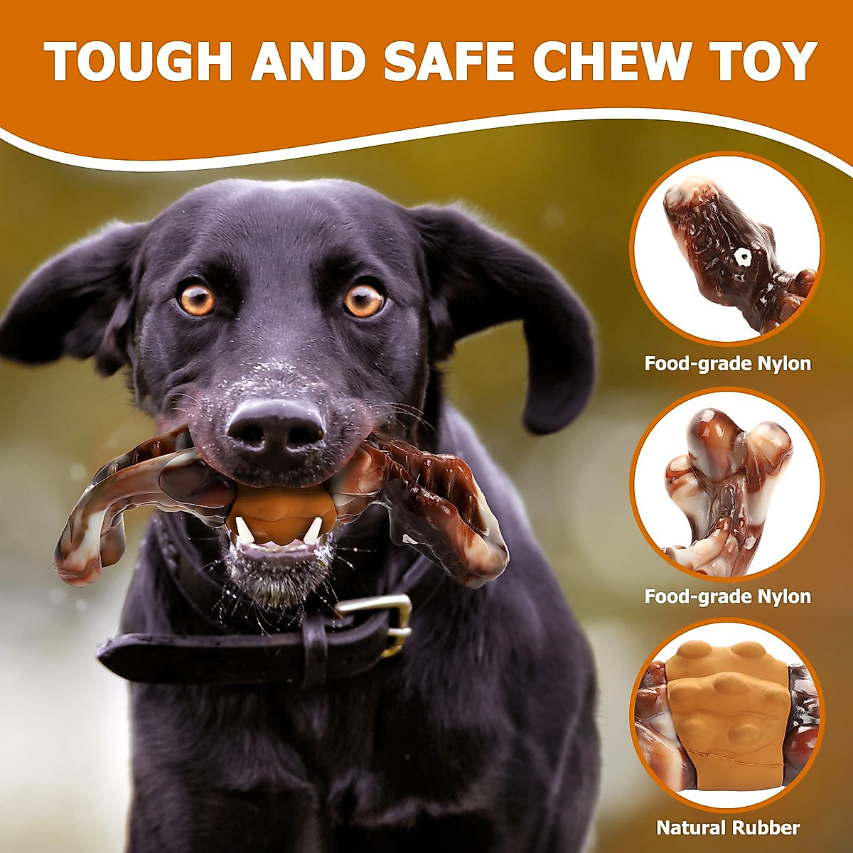 KGPERGU Dog Chew Toys for Aggressive Chewers Large/Medium Breed, Super Chewer Dog Toys, Indestructible Dog Toys, Rubber Dog Chew Toys, Tough Dog Toys to Keep Them Busy, Bacon Flavor