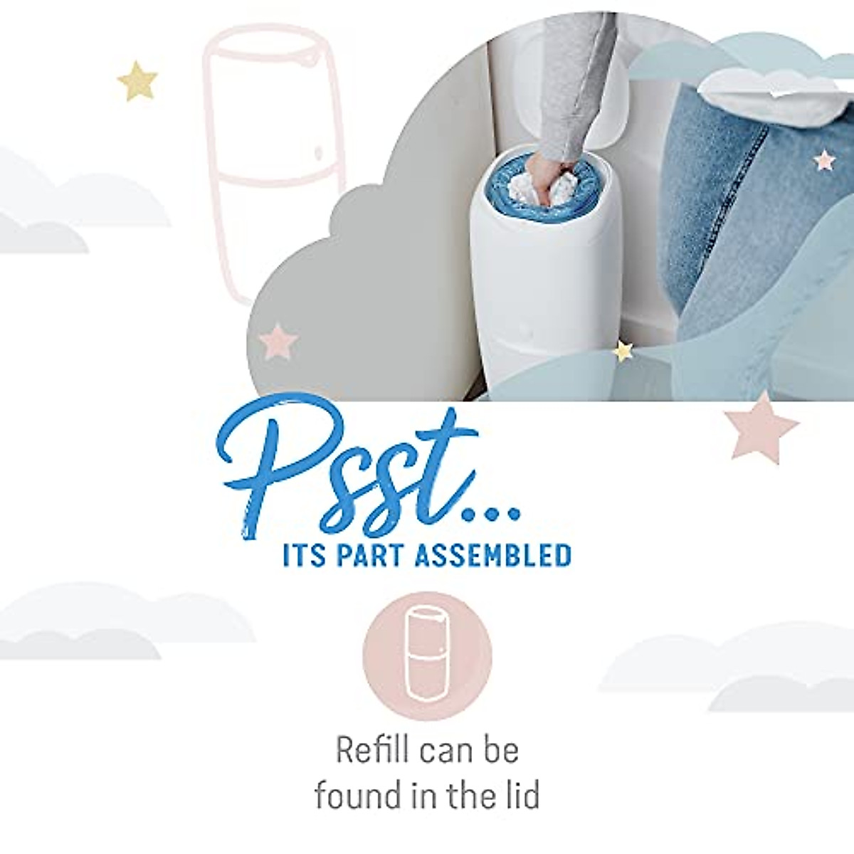 Angelcare Nappy Disposal System with 1 Refill