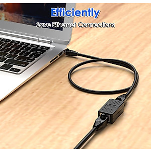 RuiPuo RJ45 Coupler Ethernet Cable Extender Adapter LAN Connector in Line Coupler Female to Female in Line Coupler for Cat5/Cat5e/Cat6/Cat7 Ethernet Cabler (Black 2 Pack)