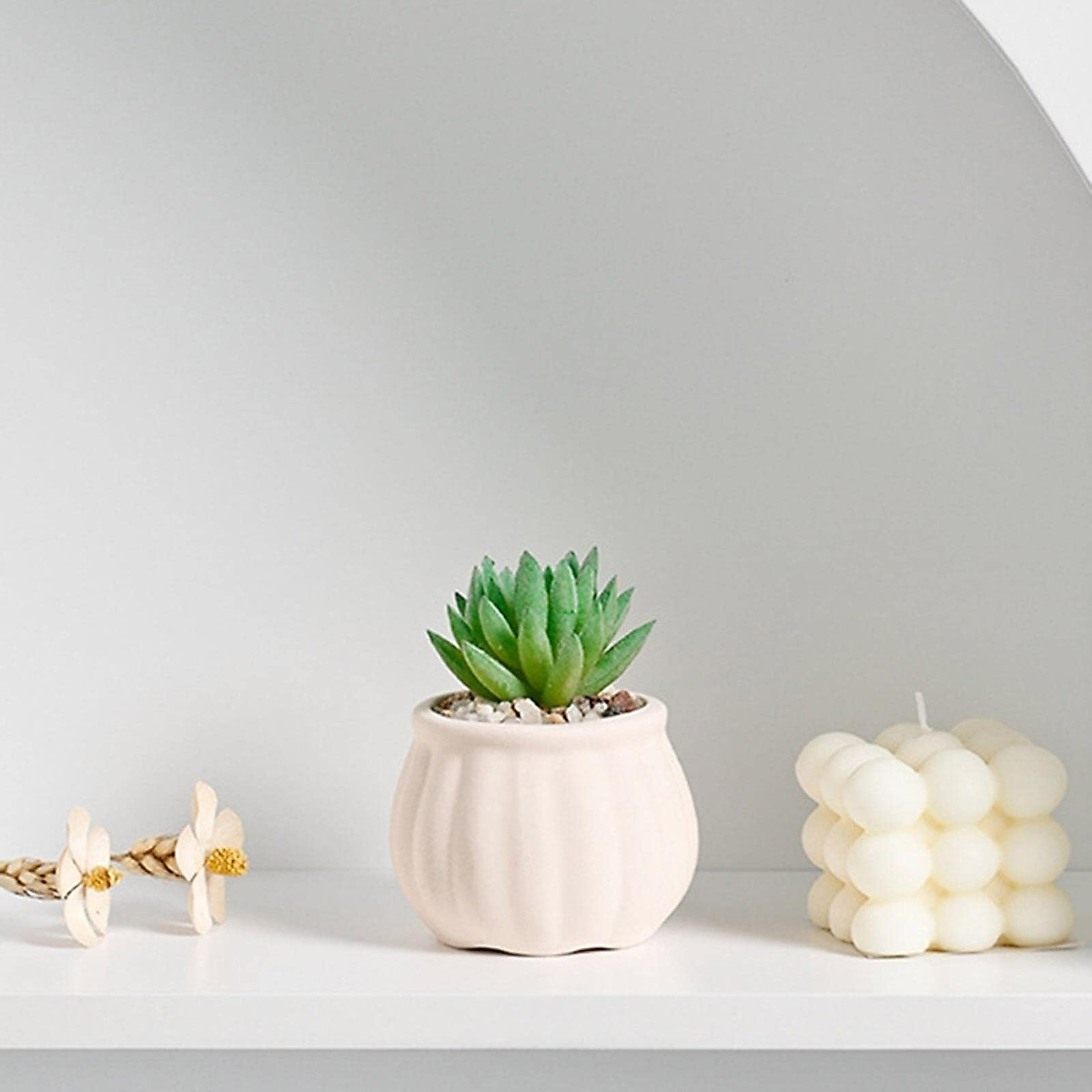 YUANstore Small Ceramic Flower Pot Succulent Plants Flower Container Bonsai Potted Q84D