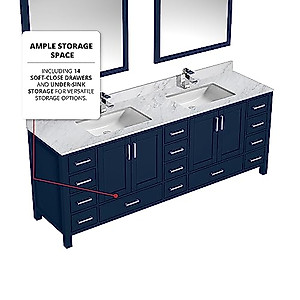 Bell+Modern Big Sur 84 in. W x 22 in. D Navy Blue Double Bath Vanity