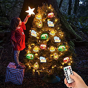 Retro Travel Trailer Camper Party Lights with Remote&Timer 16.5FT 21 LED Battery Powered Rv led lights Perfect for RV Awnings and Campsite Décor,Bedroom Patio Garden Holiday Home Indoor Decoration