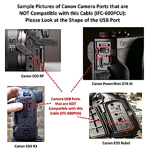 Replacement Interface Cable IFC-600PCU Compatible with Canon PowerShot G7X Mark II, G9 X, G9 X Mark II, SX620 HS, SX720 HS, SX730 HS, EOS M5, EOS M6 (Not for G7X)