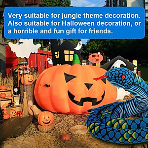 kesehatan Plush Giant Snake, Realistic Stuffed Animal, Red Eyes Toy Gifts for Boys and Girls 110 Inches