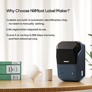 NIIMBOT B1 2 Inch Thermal Label Maker with 1 Roll Free Tape Auto Identification for Home Office Organization Commercial Use Business Price Gun Label Printer Shipping Label Tag Writer