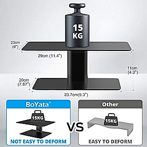 BoYata Monitor Stand, Adjustable Monitor Riser Metal Computer Stand Compatible with TV, PC, Laptop, Computer, iMac, and All Screen Display-Black