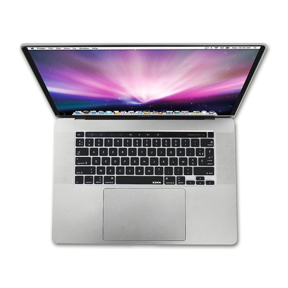 XSKN French Language Black Silicone Keyboard Cover Skin for Touch Bar Models 2019 New MacBook Pro 16 inch A2141 2020 New MacBook Pro 13.3 inch A2251 A2289 A2338 M1 Keyboard US & EU Common Version