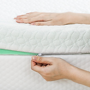 IDEALHOUSE 2024 New Queen Mattress Topper, 3 Inch Gel Infused Green Tea Memory Foam Mattress Topper, Mattress Pad with Zippered Bamboo Cover, Ventilated Design, CertiPUR-US Certified