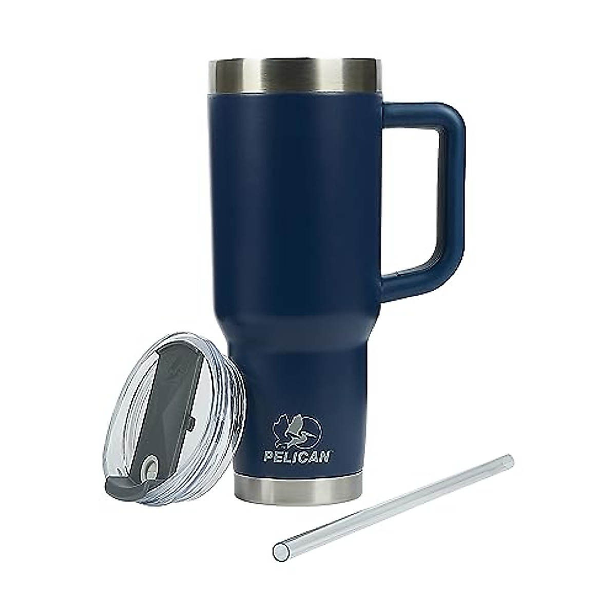 Pelican Hydration Pelican Porter™ 40 oz Vacuum Insulated Tumbler - Recycled Stainless Steel Double Wall Travel with Dual Lid, Powder Coated Insulated Coffee Mug For Hot Cold Drinks, Midnight