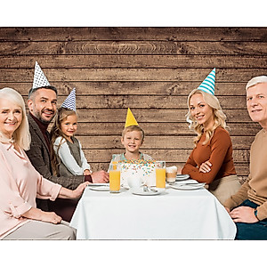 Mixweer Brown Wood Backdrop Rustic Wooden Photo Backdrop Decorations Retro Wood Wall Background Photography Wall Background (8 x 6 ft)