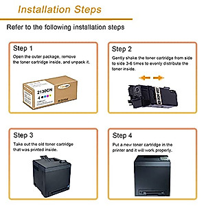2130CN Compatible FM064 330-1436 Black Toner Cartridge Replacement for Dell 2130cn 2135cn Printer Toner.(3Pack)