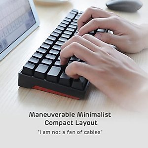 RK ROYAL KLUDGE RK71 Wireless Mechanical Keyboard 70% 71 Keys Bluetooth Tenkeyless USB Wired Compact Keyboard Portable Gaming/Office with Stand-Alone Arrow Keys for Windows MacOS(Black-Brown Switch)