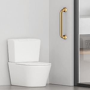 Esnbia 15“ Grab Bar Handle for Bathroom Toilet Bathtubs and Showers, Brushed Gold