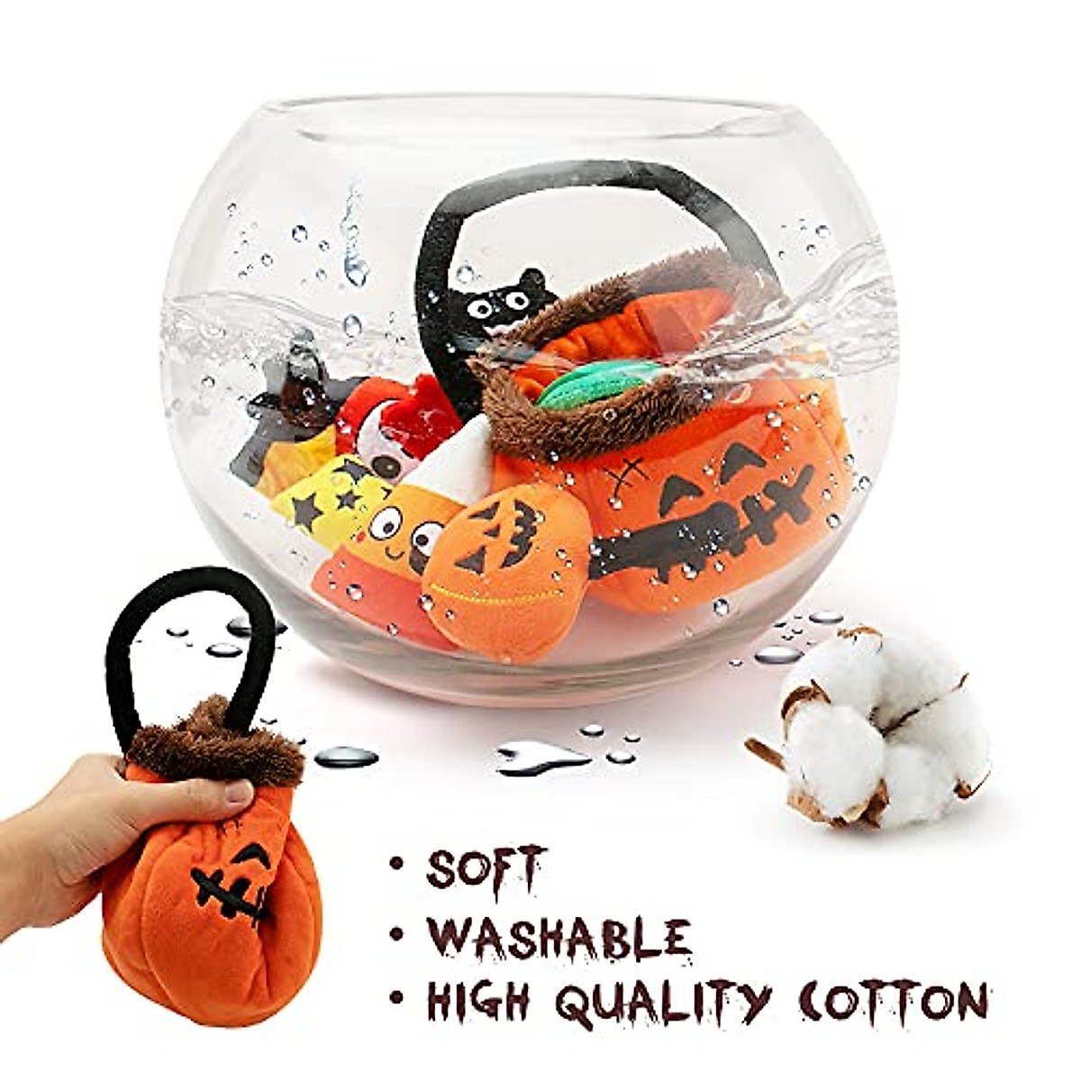 teytoy My First Halloween Pumpkin Set 8Pcs Halloween Plush Toys for Babies and Toddler,Stuffed Pumpkin Plush Halloween Baby Gifts,Halloween Party Decoration