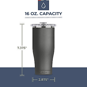 ORCA Chaser 16oz | Insulated, Stainless Steel Cup with a Spill Proof Whale Tale Lid, Dishwasher Safe Tumbler for Hot & Cold Drinks — Black