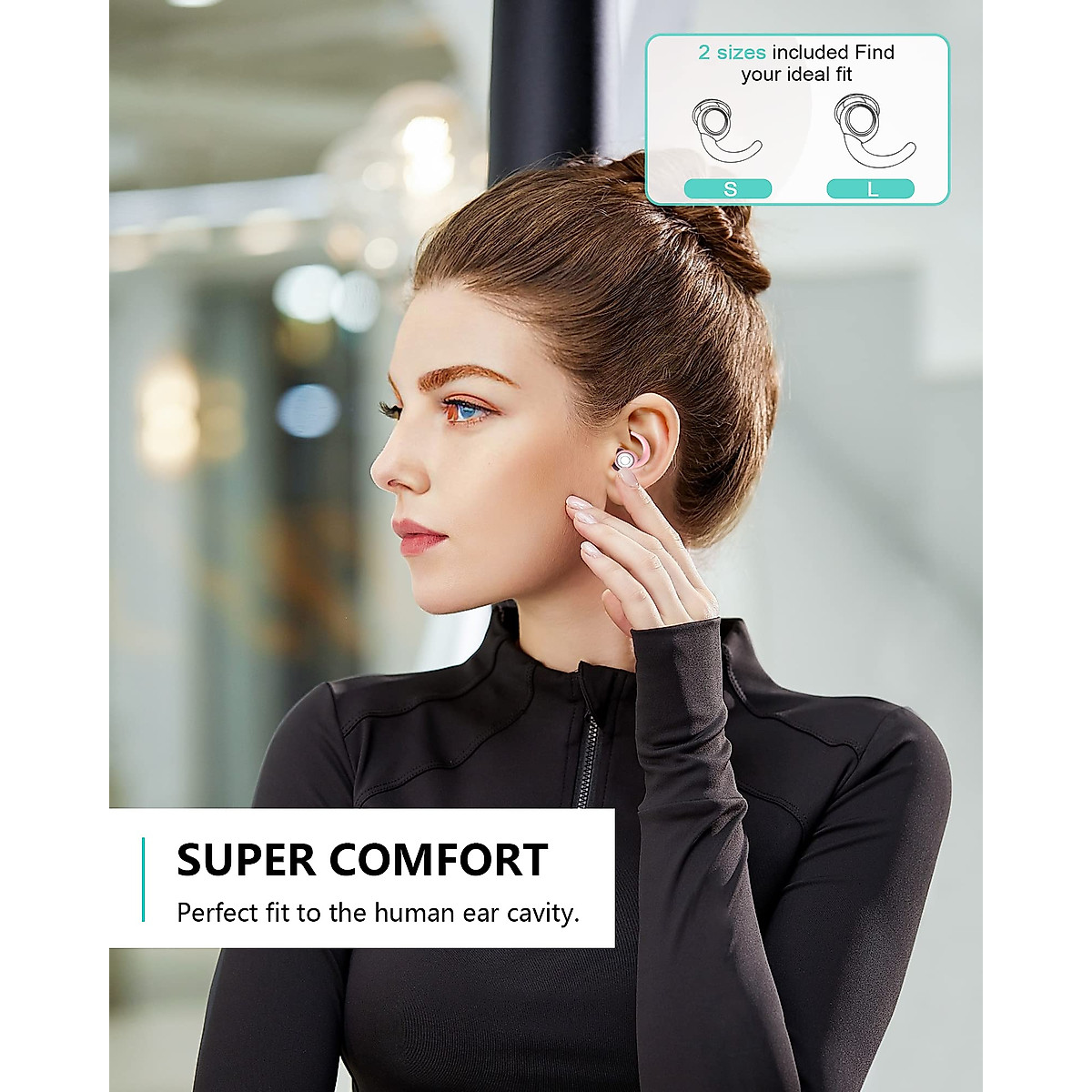 Ear Plugs for Sleeping Noise Cancelling & Reduction Silicone, 2 Pairs Reusable Sleep Ear Plugs,Hearing Protection Earplugs Sound Blocking for Concerts,Motorcycle,Work(Pink)