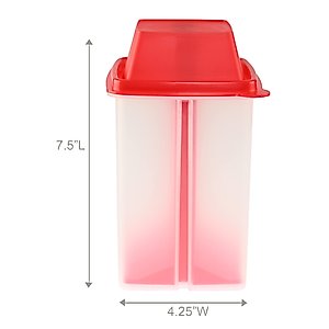 Home-X Set of 3 Pickle Storage Containers, Straining Pickle Jar, Filter Insert, Sieve Food Saver Container, 7 ½” L x 4 ¼” W x 4 ¼” H, Set of 3, Red