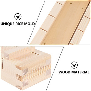DOITOOL Sushi Making Kit, Rectangular Wooden Sushi Press Mold, Sushi Maker Wooden Musubi Maker Press at Home or Kitchen
