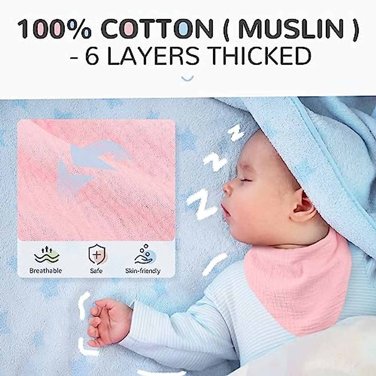 NLUS 10 Pack Muslin Baby Bibs for Teething and Drooling 100% Cotton Baby Bandana Drool Bibs for Baby Boys Girls, Solid Colors