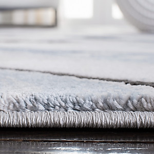 SAFAVIEH Craft Collection Area Rug - 9' x 12', Blue & Grey, Modern Abstract Design, Non-Shedding & Easy Care, Ideal for High Traffic Areas in Living Room, Bedroom (CFT819M)