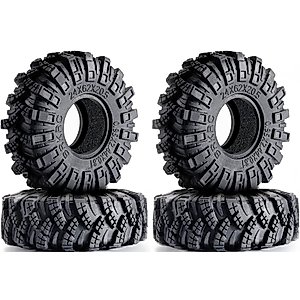 4PCS 1.0 Tires Crawler Mud Terrain Soft Rubber Tires for Axial SCX24 Gladiator Bronco C10 JLU Deadbolt B17 1/18 TRX4M 1/24 RC Crawler Car, 62mm*20mm…