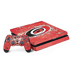 Skinit Decal Gaming Skin Compatible with PS4 Slim Bundle - Officially Licensed NHL Carolina Hurricanes Frozen Design
