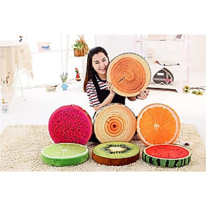 LANFIRE 3D Fruit Stool Stump Cushion Watermelon Slice Memory Foam Cushion Pillow Doll Seat Pad Home Decor (Grapefruit)