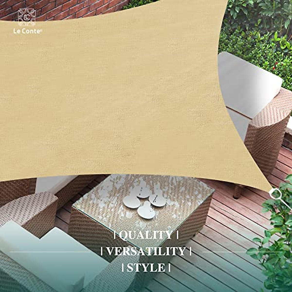 Le Conte Sun Shade Sail 10'x10' Square Canopy Sun Shade UV Block for Patio Backyard Lawn Garden Outdoor Activities,Navy Blue