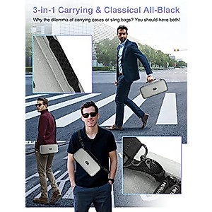 Hevanto Carrying Case Compatible with Steam Deck, Waterproof Sling Bag for Steam Deck Console with Case Accessories, Hard Shell Premium Handle Zipper, with Kickstand & SD Card Slots, Grey