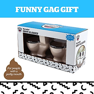 BigMouth Inc. Toilet Shot Glasses, Set of 2, Funny Gag Gift and White Elephant Gift, Potty Mouth Humor