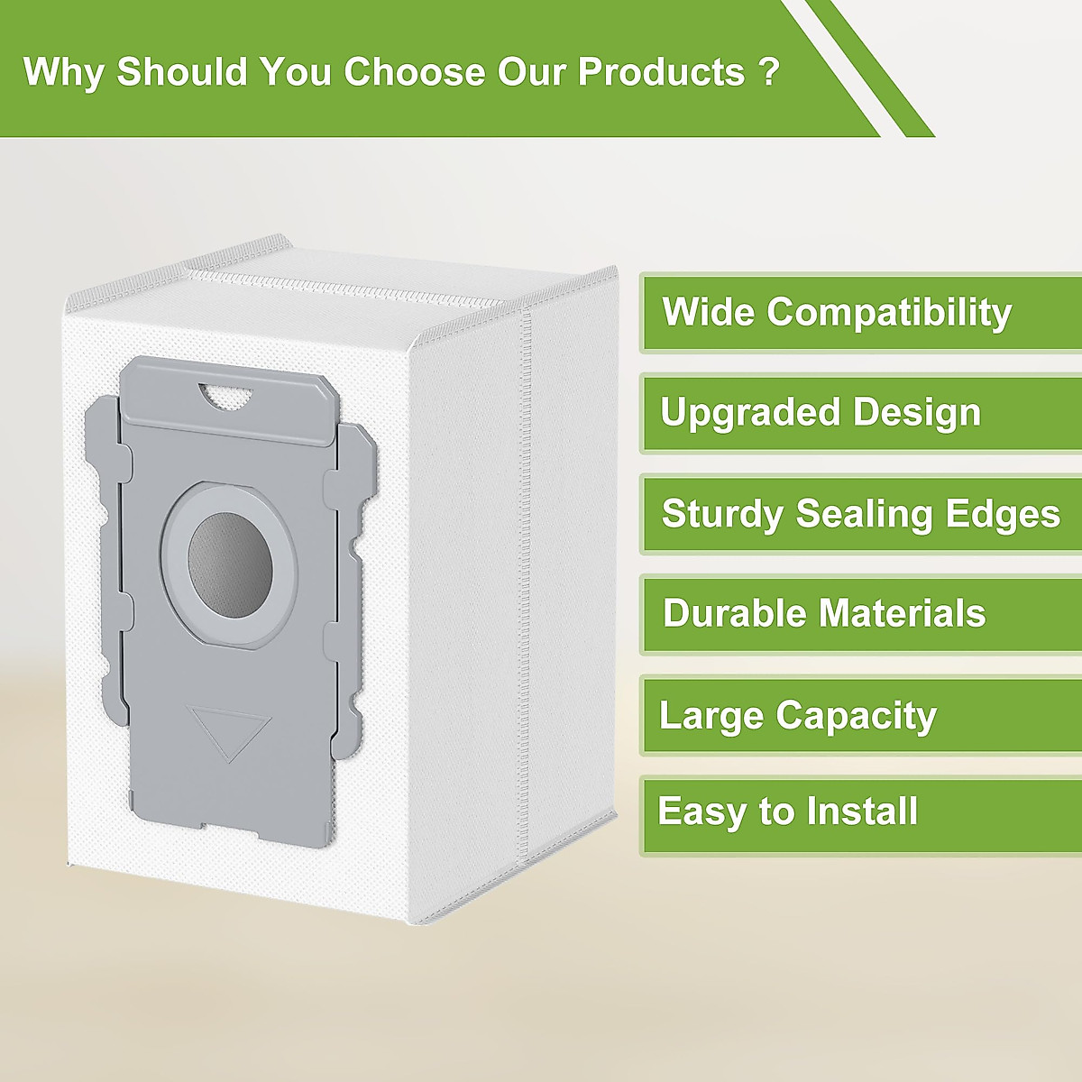 MERUYOO 12 Pack Vacuum Bags, Effective Dust Filtration, Compatible with iRobot Roomba i & s & j Series, Replacement for i3+, i4+, i6+, i7, i7+(7550) j7, j7+i8+, s9+ Automatic Dirt Disposal Bags