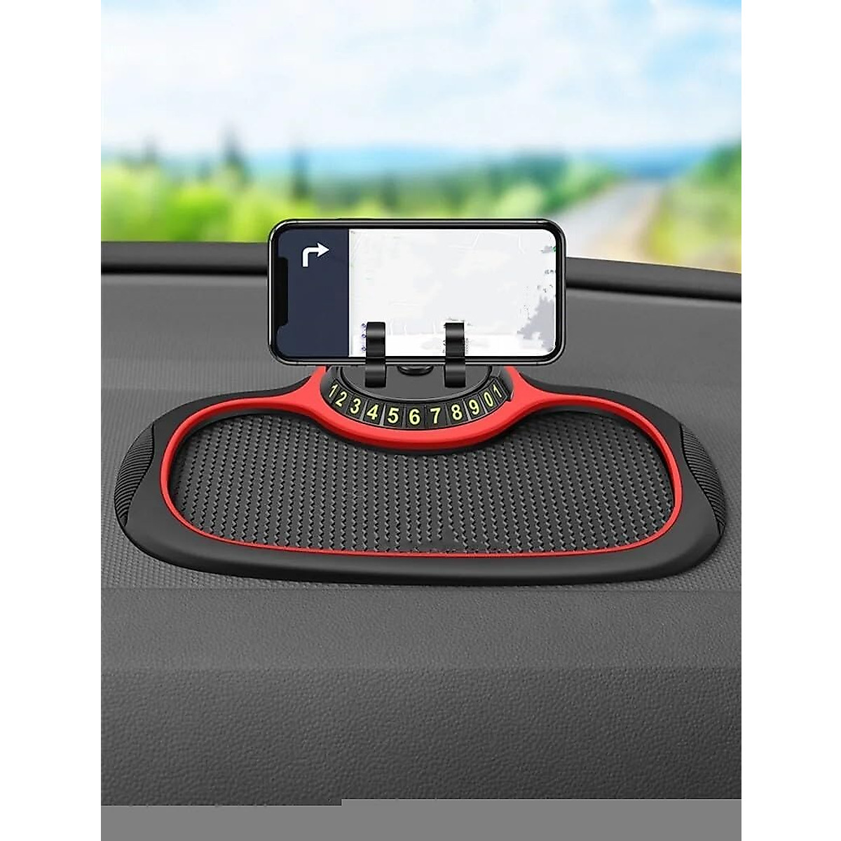 Worzwin Multifunction Car Anti-Slip Mat Auto Phone Holder, Universal Multifunction Car Dashboard Mat, Car Phone Mount Silicone Car Pad Mat
