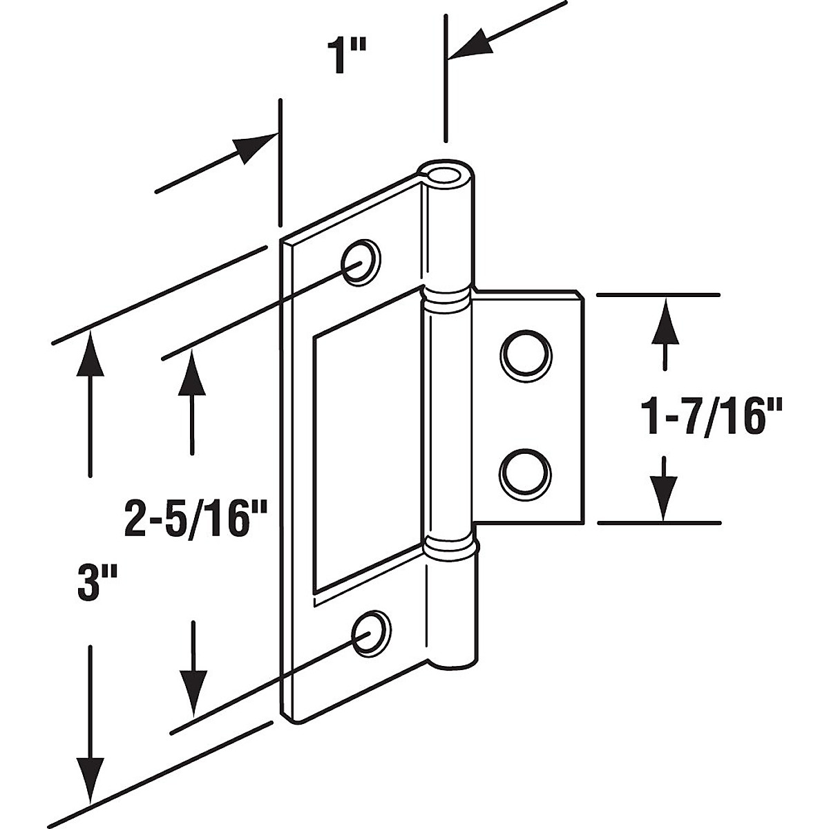 Prime-Line N 7273 Bi-fold Door Hinge Nickel Plated 2 Count (Pack of 1)