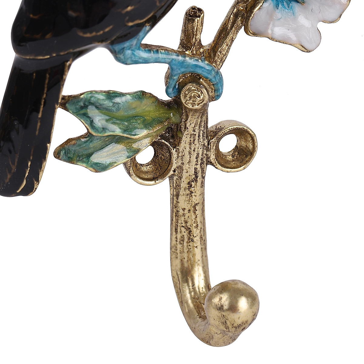 SOFFEE DESIGN Set of 3 Metal Single Hooks 3D Toucans Design, Bright Coating Ornate Style for Hanging Coat/Keys/Scarf, Wall Mounted Heavy Duty Hooks Home Decor