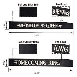 MEANT2TOBE Prom Sash and Crown for Girls and Boys - Fabulous Party Set: Glitter Sash + Rhinestone Silver Premium Metal Tiara for Her and Him, Prom Present for Graduation Party