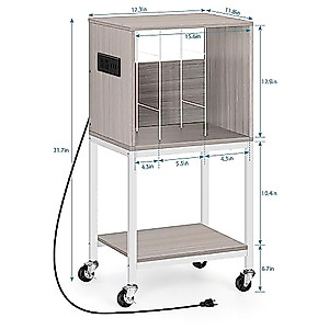 Melos Record Player Table with 3-Tier Vinyl Record Storage Cabinet, Turntable Stand, End Table, Nightstand for Living Room, Bedroom, Office (White)