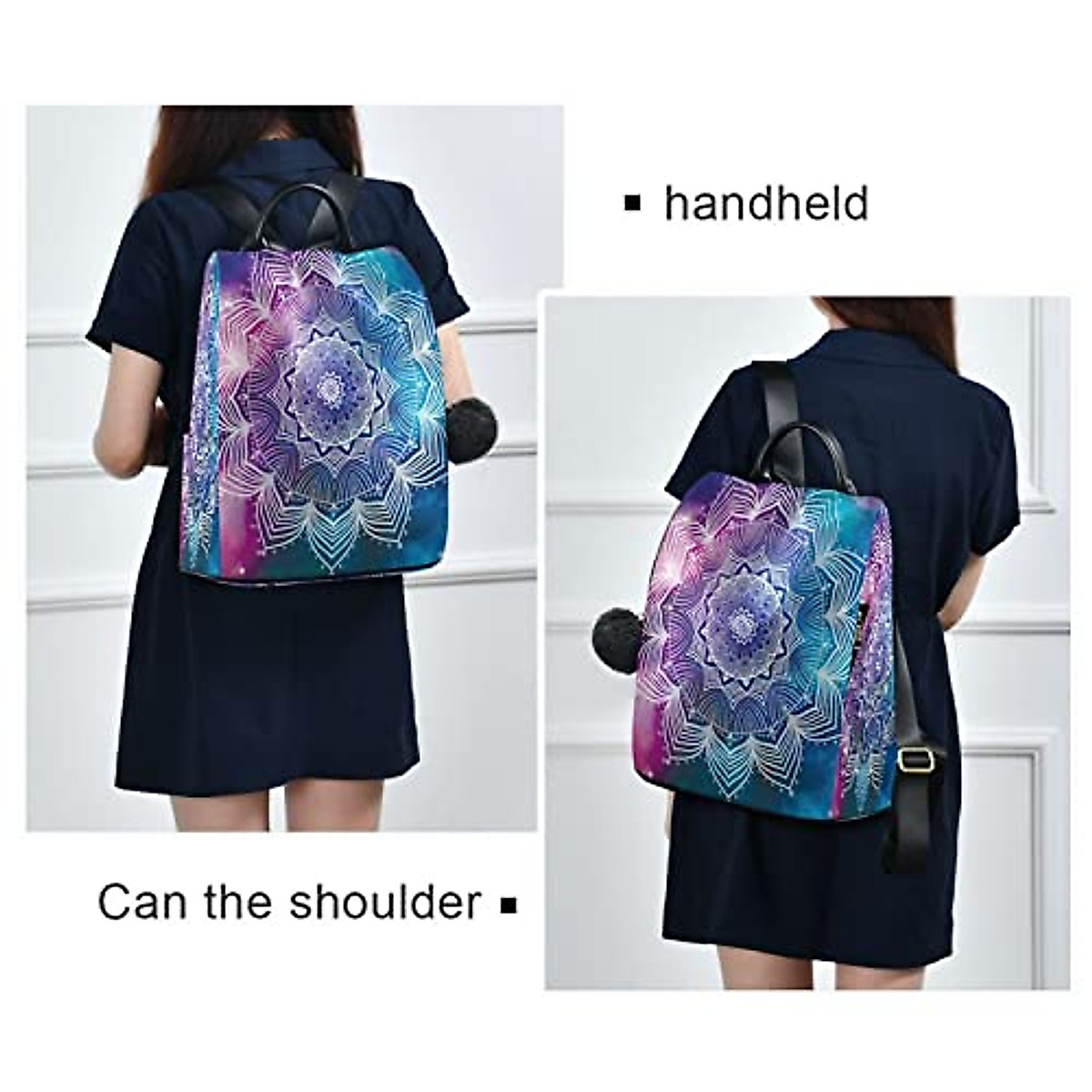 Women's Fashion Backpack Purses Handbags Mandala Shoulder Bag Travel bag
