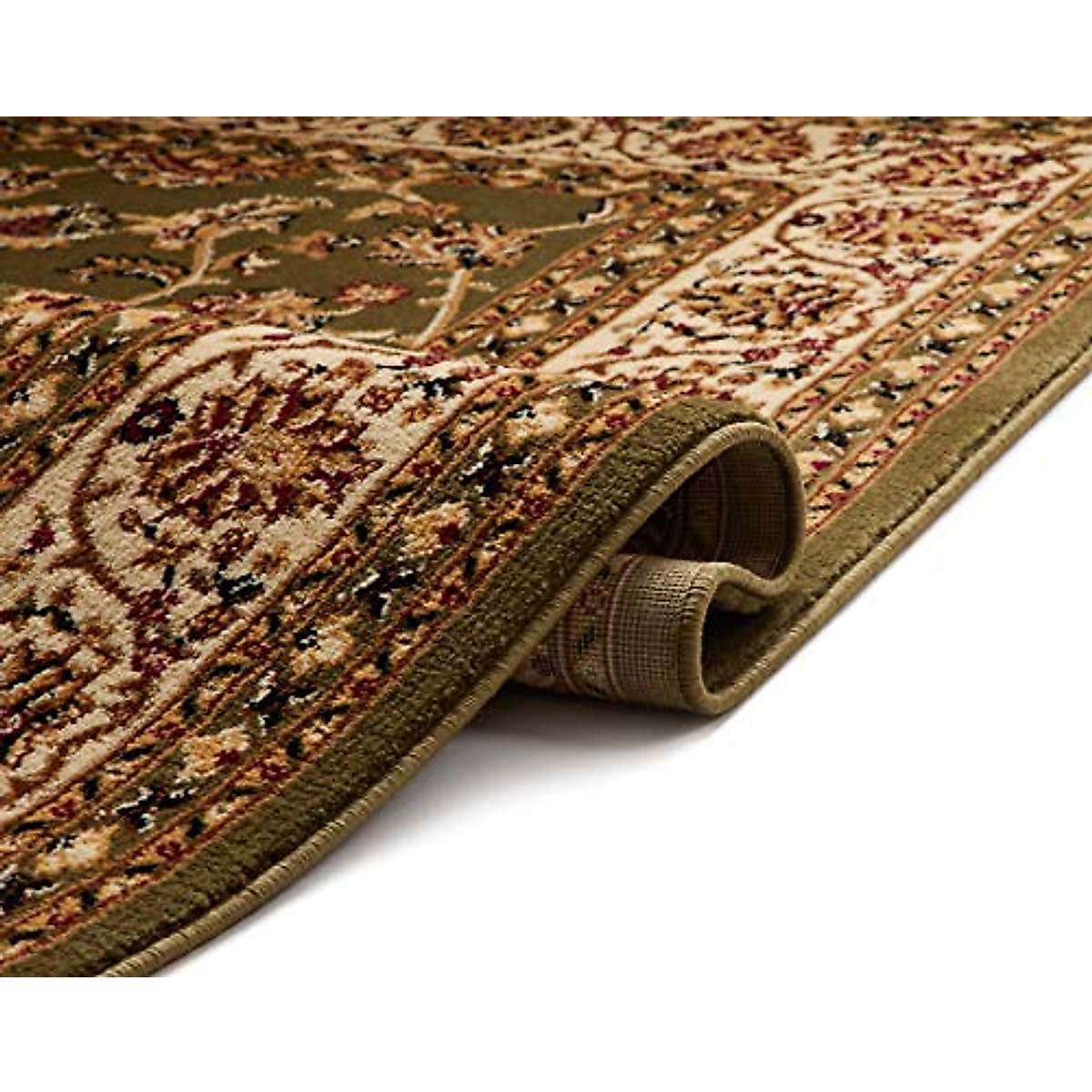 Well Woven Barclay Sarouk Green Traditional Area Rug 5'3" Round