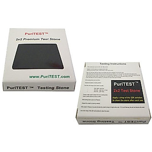 PuriTEST 10k/14k/18k Gold Test Acid Solutions Tester Kit Detect Metals Scrap Jewelry + PRO 2x2" Testing Stone