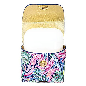 Lilly Pulitzer Lilly Pulitzer Leatherette AirPods Holder, Cute Keychain Case with Access to Charging Port, Bringing Mermaid Back Bringing Mermaid Back One Size