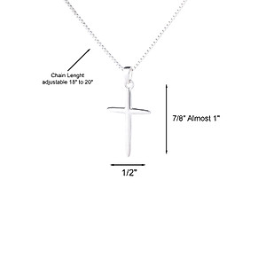 ELEGANT & PRECIOUS STRANDS 925 Sterling Silver Cross Necklace For Women, Cross Pendant Easy to Wear – Classic Silver Cross Necklaces for Women Simple Trendy Every Day Jewelry