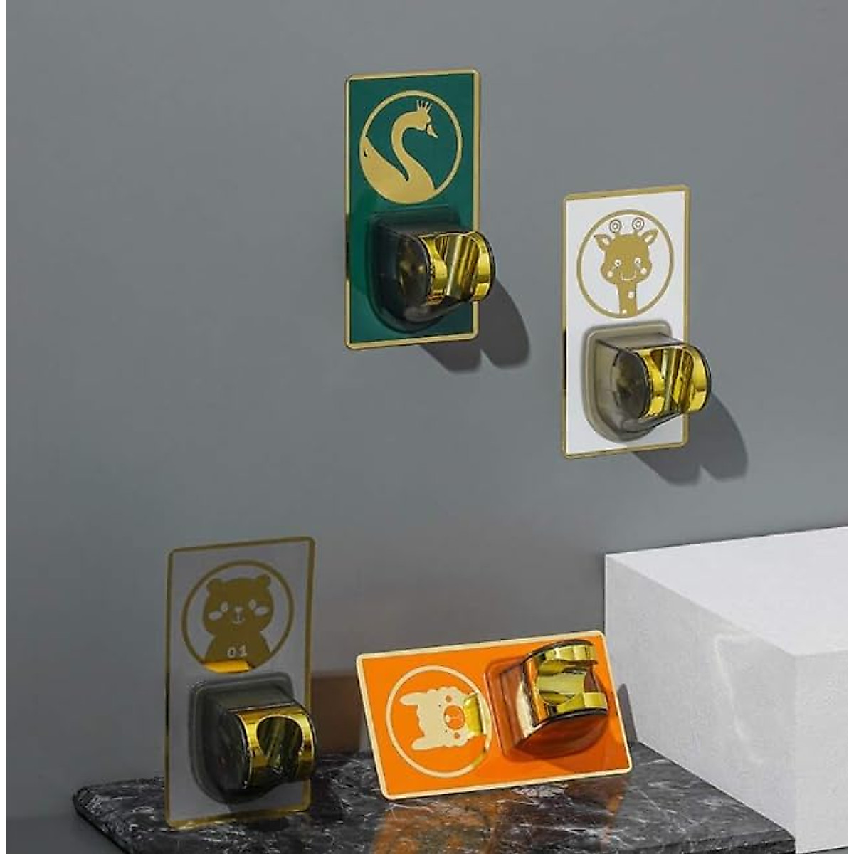 XXBERA Bathroom Shower Head Holder Adjustable Self-Adhesive Shower Bracket Home Product (2PCS)