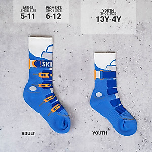 ChalkTalkSPORTS Skiing Woven Mid-Calf Socks | Everyday Casual Ski Socks | Ski Boot Adult