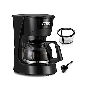 Gevi 4 Cups Small Coffee Maker, Compact Coffee Machine with Reusable Filter, Warming Plate and Coffee Pot for Home and Office