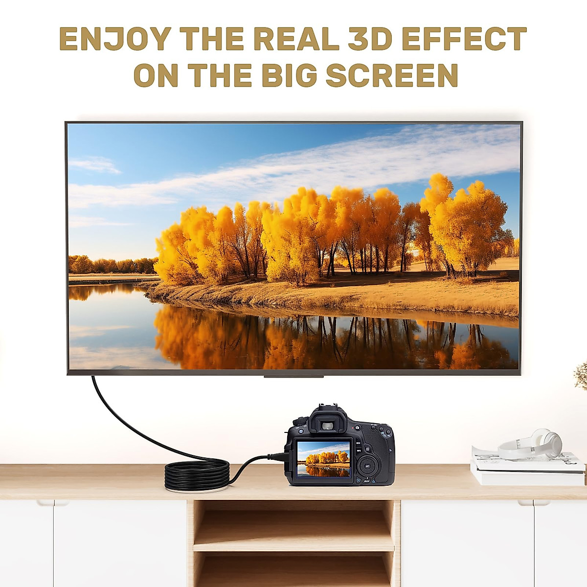 Tobysome Camera Mini HDMI to HDMI Cable Cord Wire Compatible with Nikon D7100/D6/D5/D850/D810A Sony HDR-XR500 Canon EOS RP/D80/90D/80D Cameras, High Speed 4K 60Hz HDMI 2.0 Cable, 4.9FT