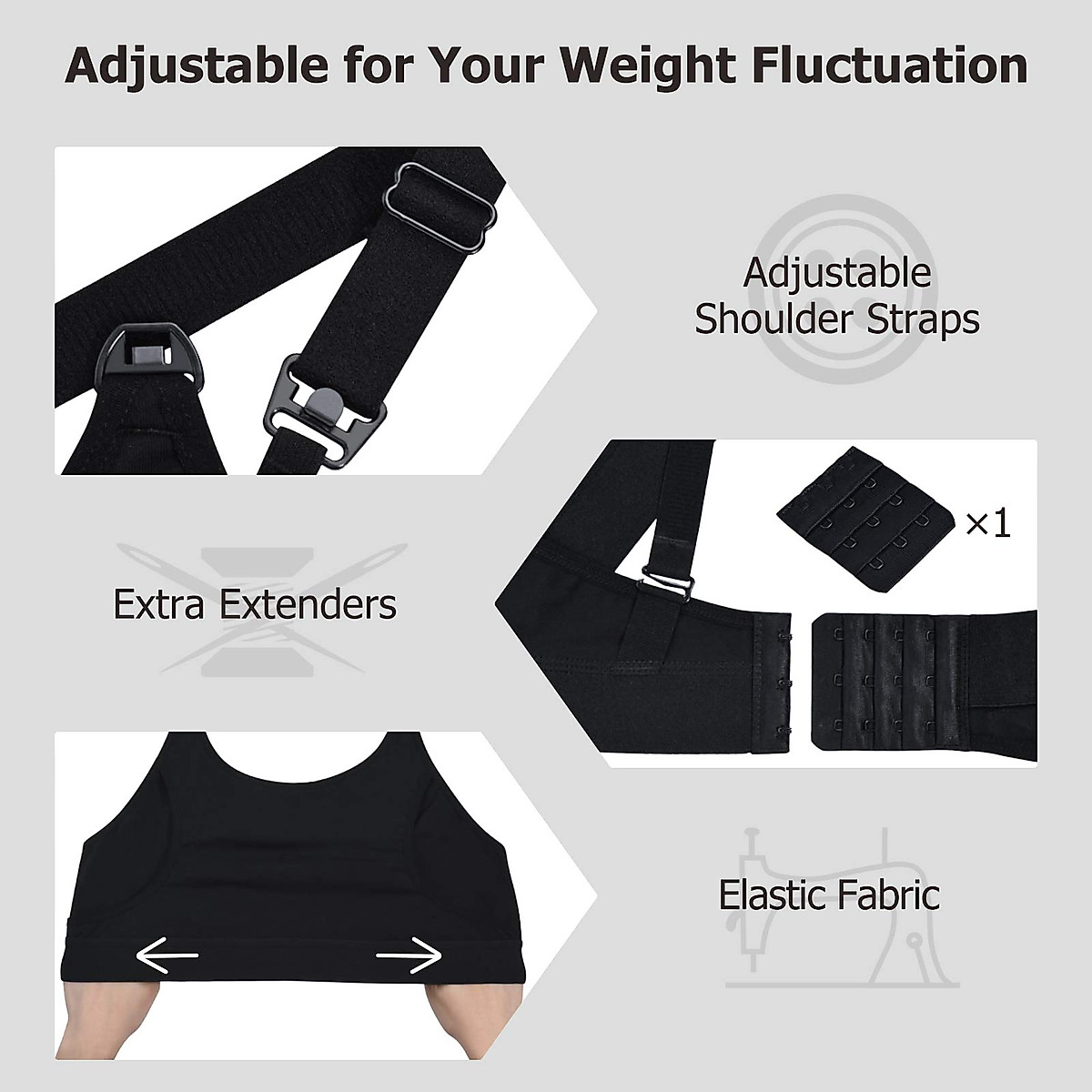 Lupantte Hands Free Pumping Bra, Comfortable Breast Pump Bra with Pads, Adjustable Nursing Bra for Pumping .Suitable for Breast Pumps Like Spectra, Lansinoh, Philips Avent,Medela etc. (Small) Black